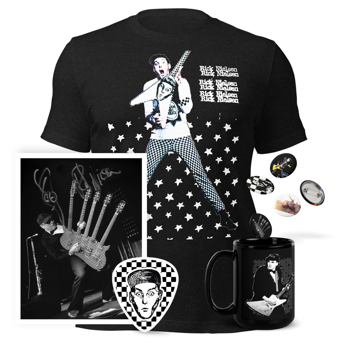 Rick Nielsen Autographed Photo Bundle 3 | Rick Nielsen Cheap Trick